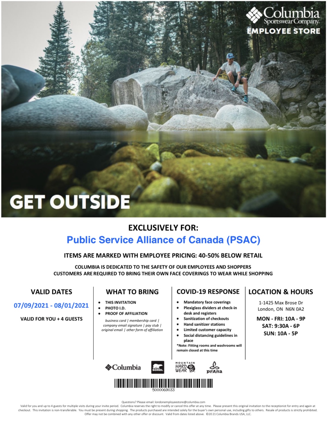 Columbia Store Invite